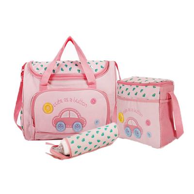 China 4pcs One Set Mommy Diaper Bag Multi Function Maternity Mother Baby Stroller Bags for sale