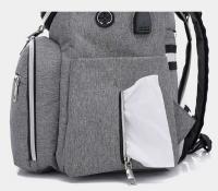 China 2 in 1 Baby Diaper Backpack with USB Charger 35x30x16 cm Polyester Mommy Bag for sale
