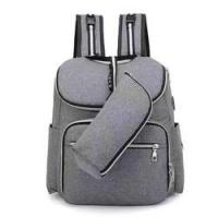China 2 in 1 Baby Diaper Backpack with USB Charger 35x30x16 cm Polyester Mommy Bag for sale