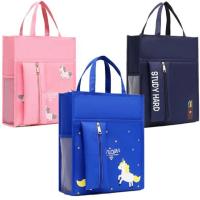 China A4 Canvas Waterproof School Bag Large Capacity Student Tutorial Handbag Pencil Bag for Office School Supplies for sale