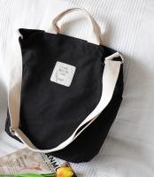 China Custom Canvas Shoulder Bag Zipper Women Messenger Bag Simple Handbag Letter Printing Tote 35x30cm for sale