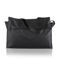 China Black Nylon Tote Bag Handmade Travel Handbag for Men Women with Zipper Top 40x30x10 cm for sale