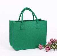China Custom Logo Felt Bag Organizer 330x200x230mm Wool Felt Shopping Tote for Women for sale