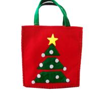China Christmas Santa Felt Tote Bag Reusable Shopping Bag 30x40cm for Holiday Gift for sale