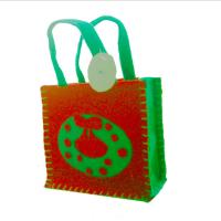China Christmas Santa Felt Tote Bag Reusable Shopping Bag 30x40cm for Holiday Gift for sale