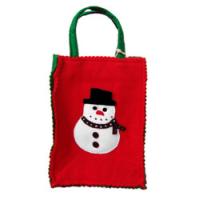 China Christmas Santa Felt Tote Bag Reusable Shopping Bag 30x40cm for Holiday Gift for sale