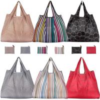 China Reusable Grocery Tote Bags Eco Friendly Large Heavy Duty 50x40cm Ripstop Nylon Foldable Shopping Bag for sale