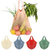 China Eco Friendly Cotton String Shopping Bag Reusable Mesh Market Tote 25x35x38 cm for Grocery Storage for sale