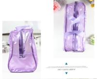 China OEM Foldable PVC Cosmetic Bag 23.5x8.5x17.5cm Portable Makeup Toiletry Travel Case with Zipper for sale