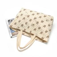China Wholesale Folding Canvas Reusable Shopping Bag with Zipper Ladies Tote Handbag 40x30cm for sale