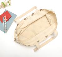 China Wholesale Folding Canvas Reusable Shopping Bag with Zipper Ladies Tote Handbag 40x30cm for sale