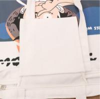 China Wholesale Folding Canvas Reusable Shopping Bag with Zipper Ladies Tote Handbag 40x30cm for sale
