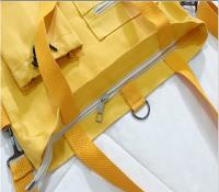 China Eco Canvas Fold Over Ladies Handbag 33x5x36cm Custom Logo OEM for sale
