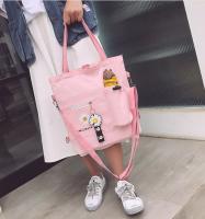 China Eco Canvas Fold Over Ladies Handbag 33x5x36cm Custom Logo OEM for sale