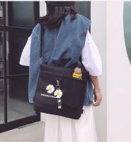 China Eco Canvas Fold Over Ladies Handbag 33x5x36cm Custom Logo OEM for sale