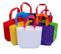 China Eco Friendly Non Woven Folded Shopping Bag Reusable Hand Tote Grocery Bag Custom Size for sale