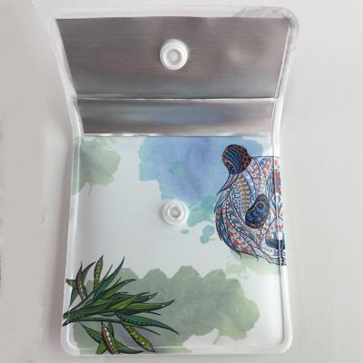 China PVC EVA Aluminum Foil Reusable Pocket Ashtray Pouch Button Closure for sale