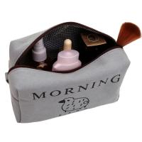 China Wholesale Cotton Canvas Cosmetic Bag 19x9x13cm Eco Friendly Travel Makeup Pouch for sale