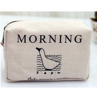 China Wholesale Cotton Canvas Cosmetic Bag 19x9x13cm Eco Friendly Travel Makeup Pouch for sale