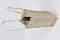 China Custom Canvas Jute Wine Tote Bag Reusable Gift Carrier 2kg Capacity for sale