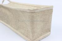 China Custom Canvas Jute Wine Tote Bag Reusable Gift Carrier 2kg Capacity for sale