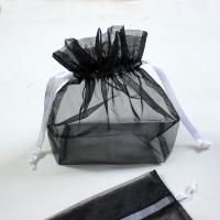 China Wholesale Foldable Nylon Mesh Drawstring Bags 19.5x24cm Portable Gift Pouch for sale
