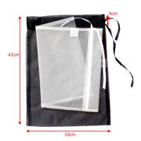 China Wholesale Foldable Nylon Mesh Drawstring Bags 19.5x24cm Portable Gift Pouch for sale