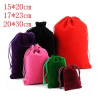 China Wholesale Velvet Drawstring Pouch Bags 12x10cm Customizable Eco-Friendly Gift Packaging for sale