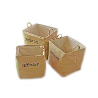 China Eco-Friendly Foldable Jute Laundry Basket Waterproof 50L Custom Size OEM for sale