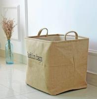China Eco-Friendly Foldable Jute Laundry Basket Waterproof 50L Custom Size OEM for sale