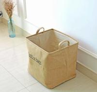 China Eco-Friendly Foldable Jute Laundry Basket Waterproof 50L Custom Size OEM for sale