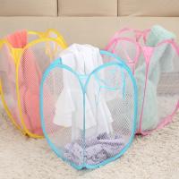 China Bulk Collapsible PP Plastic Laundry Basket Mesh Laundry Bag 3000 Pcs MOQ Foldable for sale
