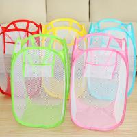 China Bulk Collapsible PP Plastic Laundry Basket Mesh Laundry Bag 3000 Pcs MOQ Foldable for sale