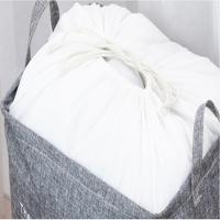 China OEM Cotton Linen Foldable Laundry Basket Quilt Storage Bag for sale