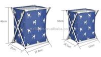 China Alu Pipe Polyester Dirty Clothes Basket With Cover Foldable Laundry Hamper for sale