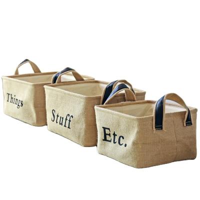 China Waterproof Jute Collapsible Foldable Laundry Basket washing basket for sale