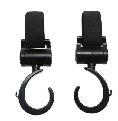 China 360 Degree Rotation Baby Stroller Hook Buggy Clips Hanger 2 Pack Heavy Duty Pushchair Belt Snap Buckle Hook for sale