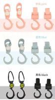 China 360 Degree Rotation Baby Stroller Hook Buggy Clips Hanger 2 Pack Heavy Duty Pushchair Belt Snap Buckle Hook for sale