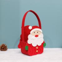 China Custom Logo Printed Felt Beach Bag Nonwoven Christmas Gift Sack for Kids 17x9x20 cm for sale