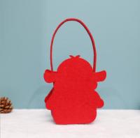 China Custom Logo Printed Felt Beach Bag Nonwoven Christmas Gift Sack for Kids 17x9x20 cm for sale