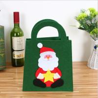 China Christmas Felt Gift Handbag 20x28 cm Custom Logo Durable Non-Woven Santa Bag for sale