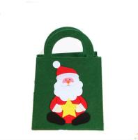 China Christmas Felt Gift Handbag 20x28 cm Custom Logo Durable Non-Woven Santa Bag for sale