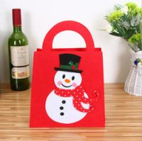 China Christmas Felt Gift Handbag 20x28 cm Custom Logo Durable Non-Woven Santa Bag for sale