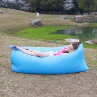 China Custom Logo Inflatable Air Bed Sofa Lounger Couch Chair 240x70cm Outdoor Camping Beach for sale
