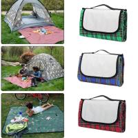China Customized Waterproof Picnic Camping Mat 1000pcs MOQ Lightweight Portable Beach Mat Plaid Blanket for sale