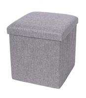 China Cotton Linen Folding Storage Box Chair Ottoman 60kg Capacity 25-60cm Sizes for sale