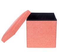 China Cotton Linen Folding Storage Box Chair Ottoman 60kg Capacity 25-60cm Sizes for sale