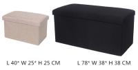 China Cotton Linen Folding Storage Box Chair Ottoman 60kg Capacity 25-60cm Sizes for sale