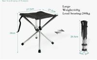 China Stainless Steel Folding Fishing Stool Portable Telescopic Camping Chair 200kg Capacity for sale