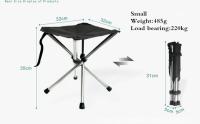 China Stainless Steel Folding Fishing Stool Portable Telescopic Camping Chair 200kg Capacity for sale